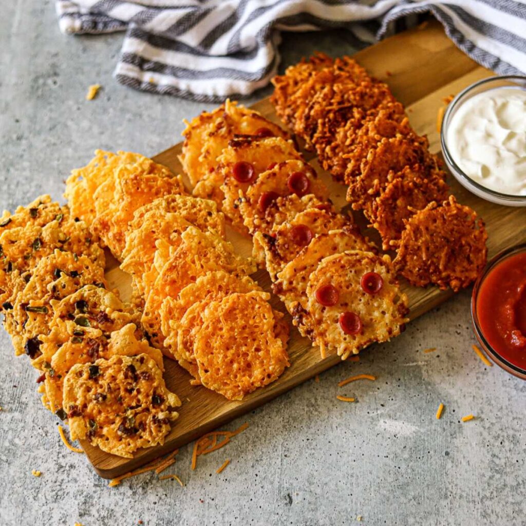 Keto Baked Cheese Crisps 4 Ways - This Moms Menu